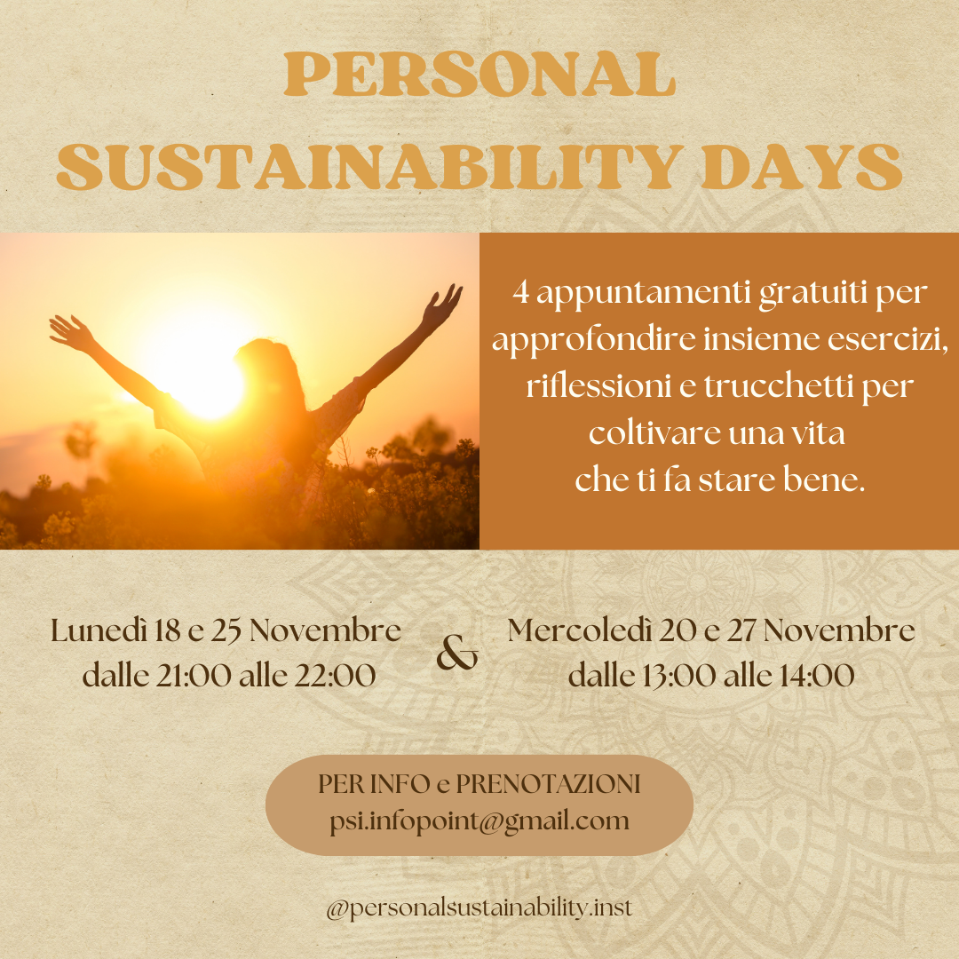 Personal Sustainability Days – Personal Sustainability Institute